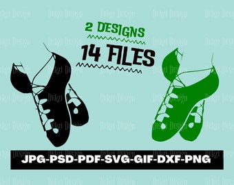 Irish Dance Shoes SVG Ghillies Irish Dancing Shoes Dancer Silhouettes ...