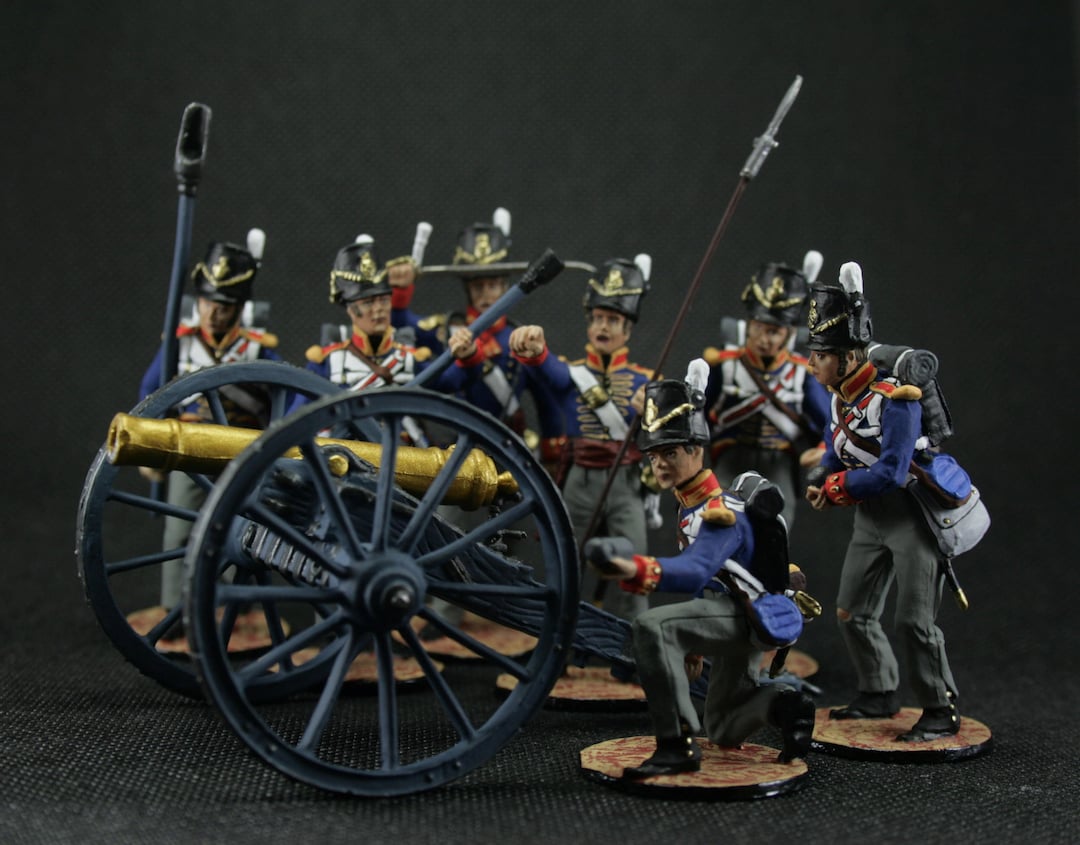 Tin Soldier 54 Mm Model Set of 7 Soldiers Plus a Cannon British Royal ...
