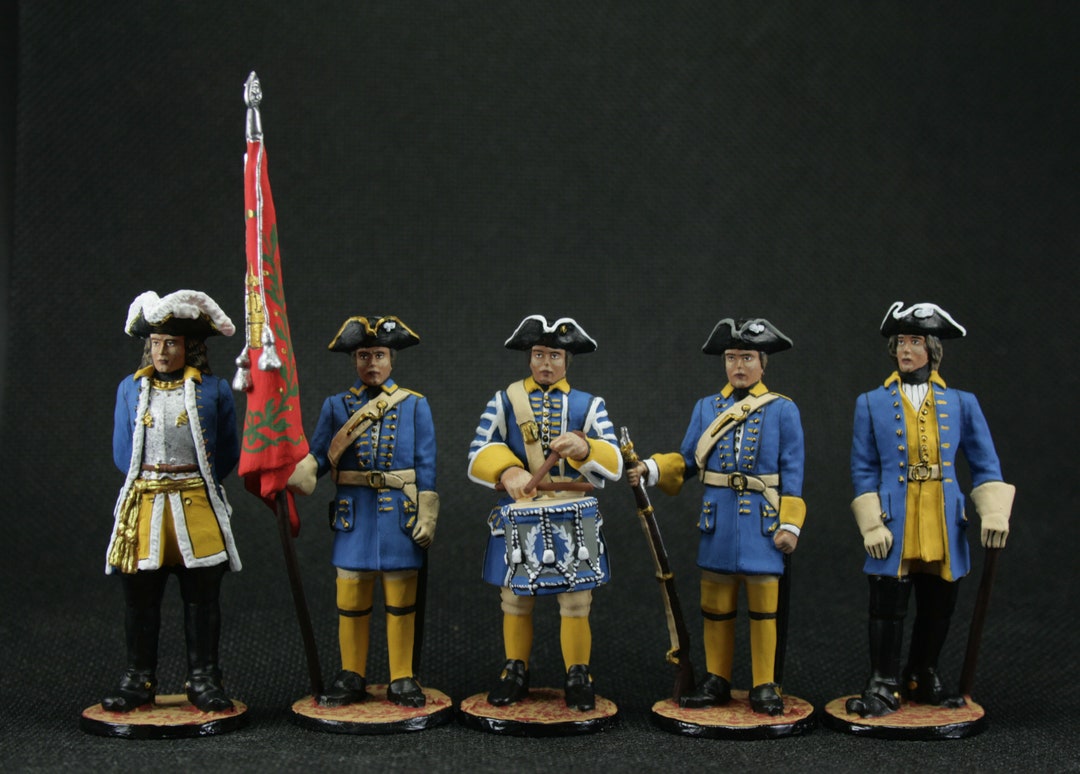 Tin Toy Soldier 54 Mm Model Set of 5 Soldiers Swedes Northern War. 1700 ...