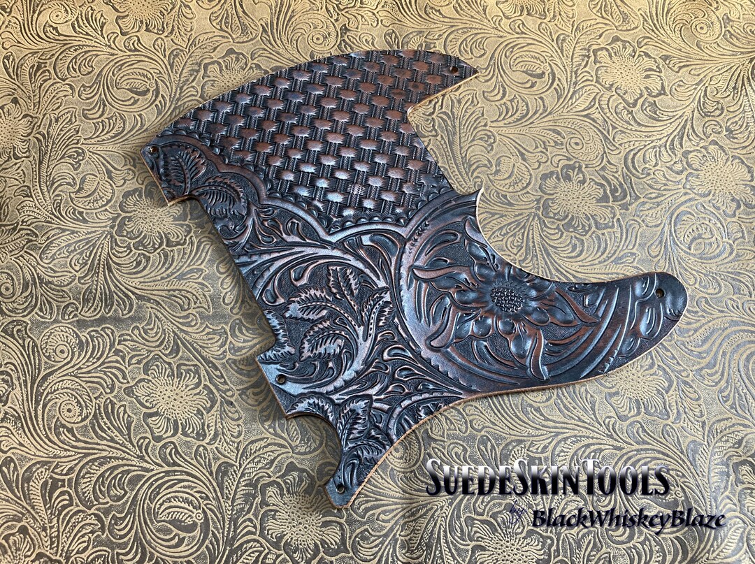 Custom Tooled Leather Pickguard Fits Fender Telecaster Tele Esquire ...