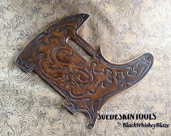 Custom Tooled Leather Pickguard Fits Fender Nashville Tele Telecaster ...