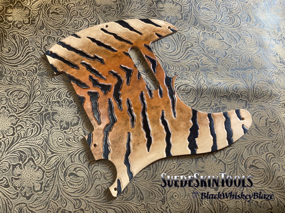 Custom Leather Bengal Tiger Stripe Print Pattern Pickguard Fits Fender ...