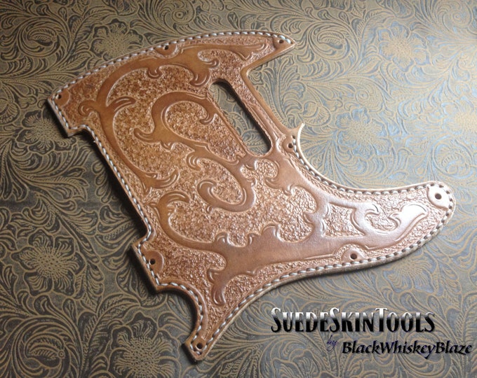 Custom Tooled Leather Pickguard Fits Fender Telecaster Tele Vintage ...