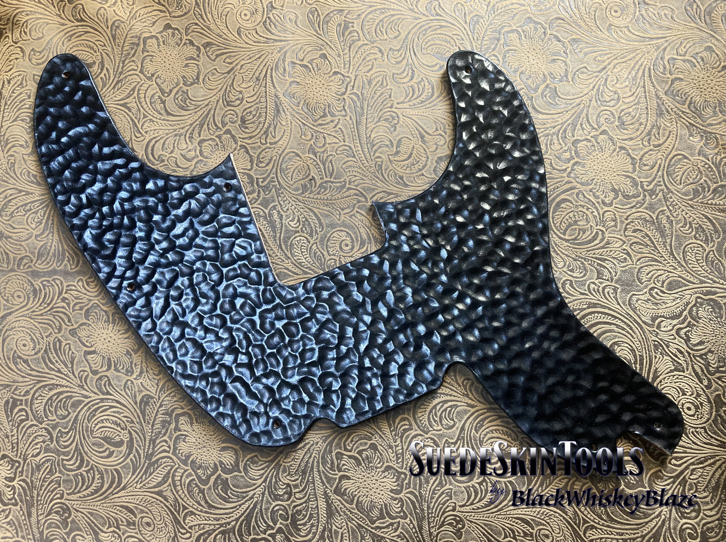 Custom Tooled Leather "blacksmith" Hammered Metal Style Pickguard Fits ...