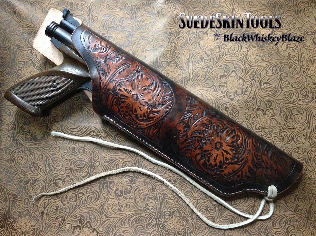 Custom Tooled Leather Holster Fits Crosman 1377 1322 1300 Pellet Gun ...