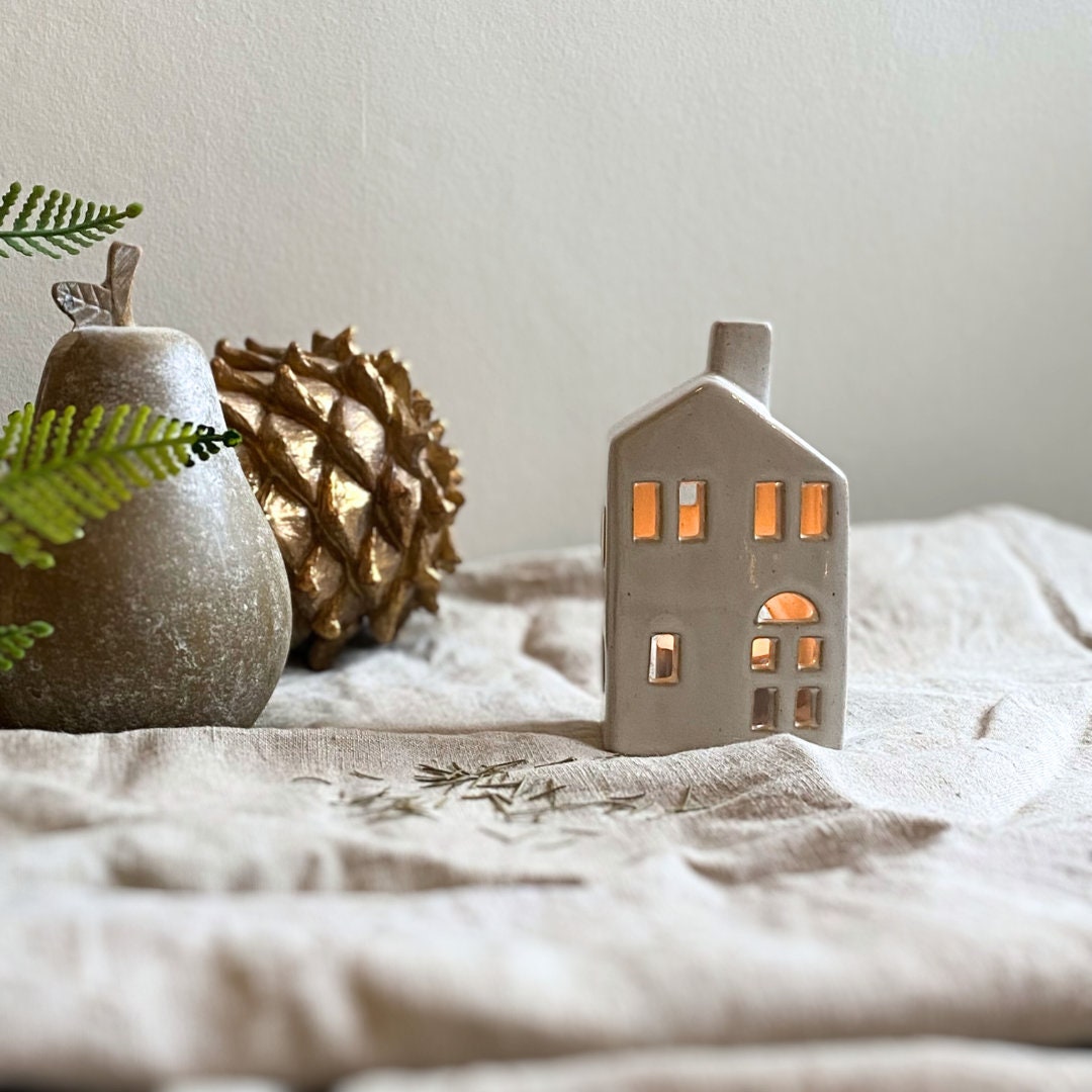 Natural Ceramic Village House Christmas Village Christmas Decoration ...