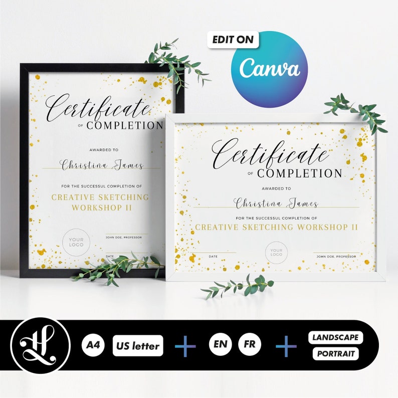 Certificate, Certificate Template, Canva Template, Award Certificate ...