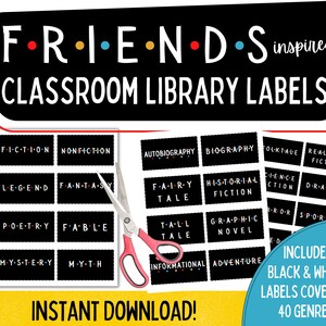 Library Genre Labels Book Bin Labels Teacher Labels - Etsy