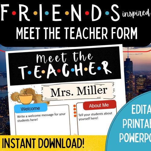 Meet the Teacher EDITABLE PRINTABLE Form Friends Inspired - Etsy