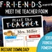 Meet the Teacher EDITABLE PRINTABLE Form | Friends Inspired - Etsy