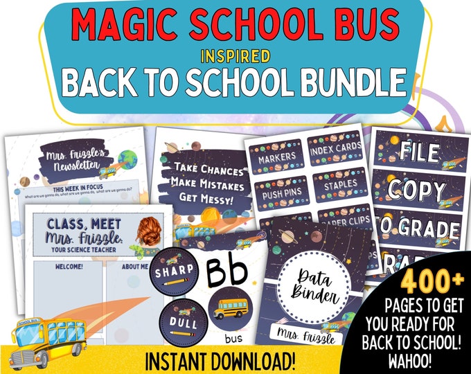 Back to School Magic School Bus Inspired Bundle Classroom Posters ...