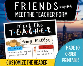 Meet the Teacher EDITABLE PRINTABLE Form Friends Inspired - Etsy