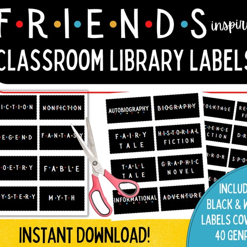 Library Genre Labels Book Bin Labels Teacher Labels - Etsy