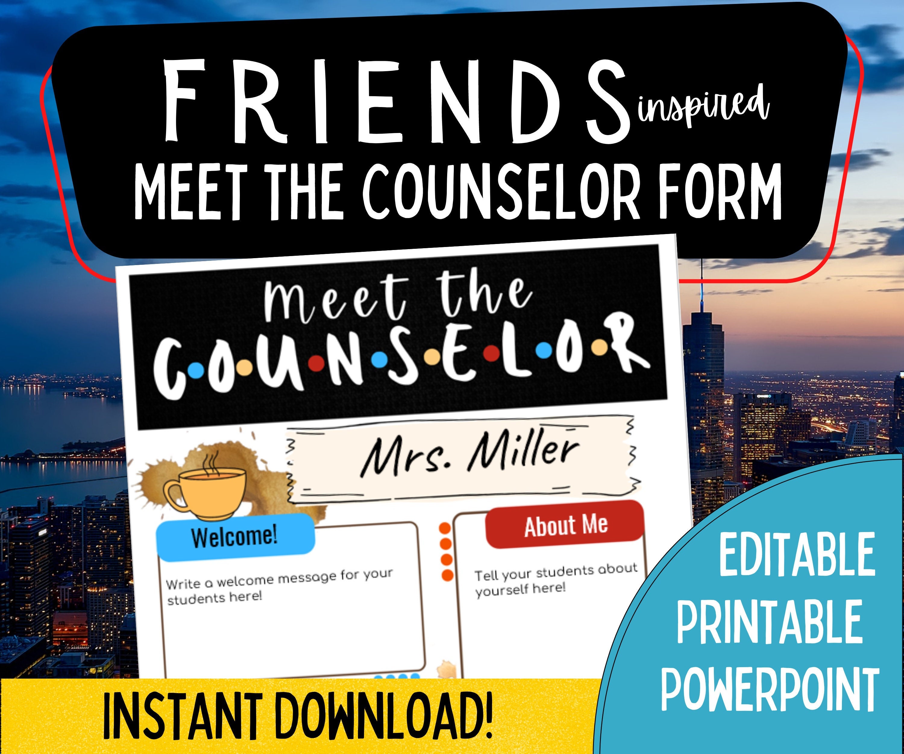 Meet the Counselor EDITABLE PRINTABLE Form | Guidance Counselor Form ...