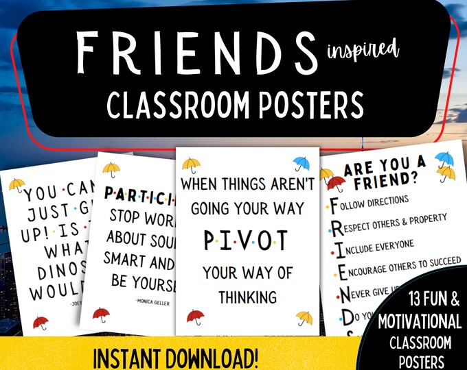 Friends Classroom Sign Friends Classroom Decor, Friends Poster, Friends ...