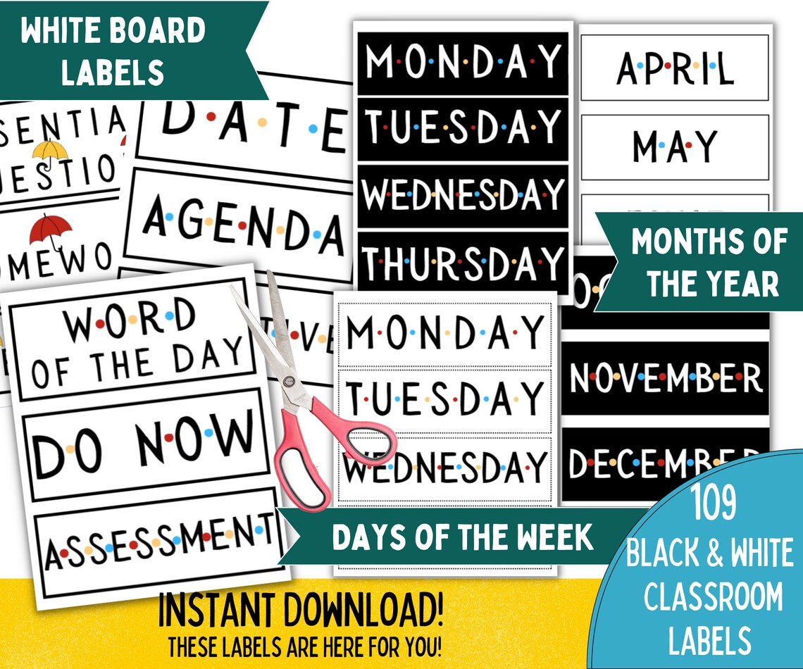 Classroom Labels Teacher Labels Organization Labels - Etsy