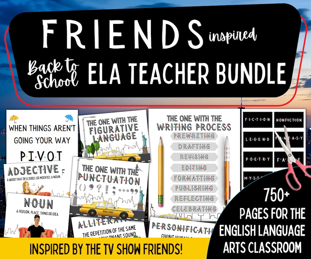 ELA Teacher Friends Classroom Decor Bundle | Creative Writing Classroom ...