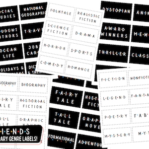 Library Genre Labels | Book Bin Labels | Teacher Labels | Friends ...