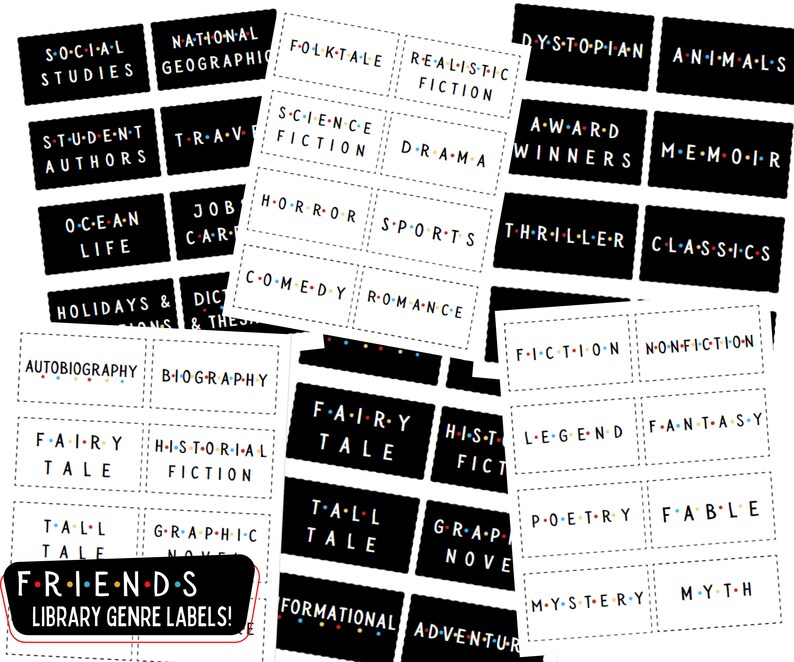 Library Genre Labels | Book Bin Labels | Teacher Labels | Friends ...