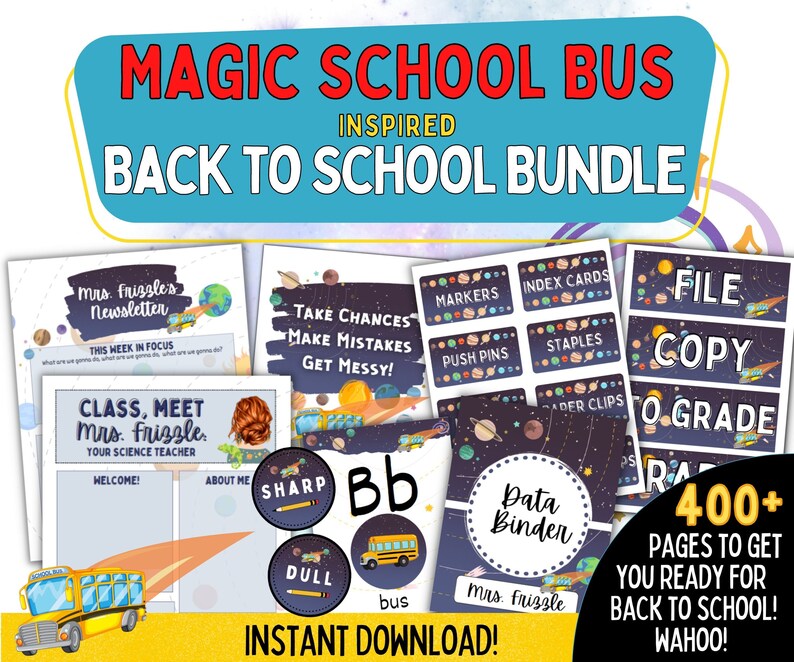 Back to School Magic School Bus Inspired Bundle | Classroom Posters ...