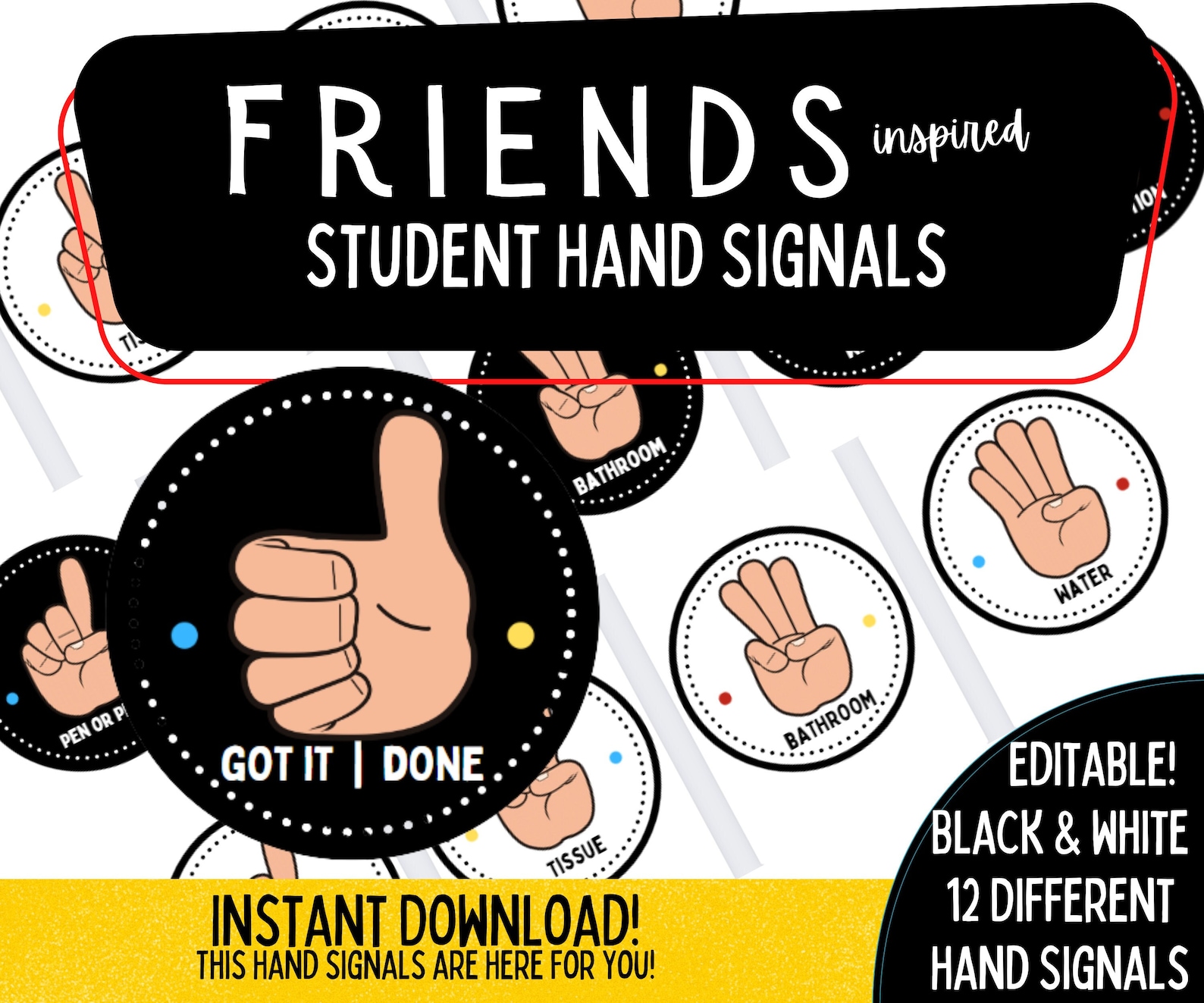 Hand Signals Poster | Hand Signals for Classroom Management | Student ...