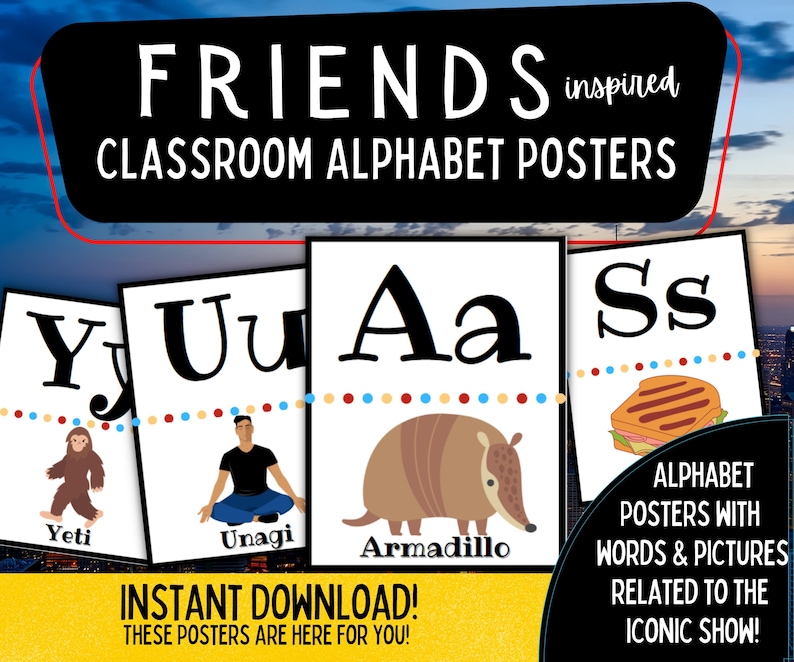 Alphabet Posters | Classroom Alphabet Bulletin Board | A-Z Friends ...