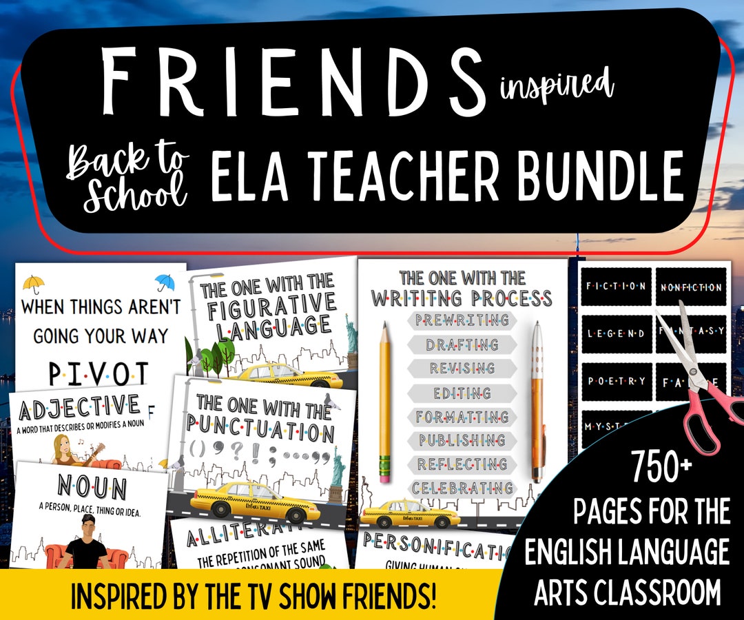 ELA Teacher Friends Classroom Decor Bundle Creative Writing Classroom ...