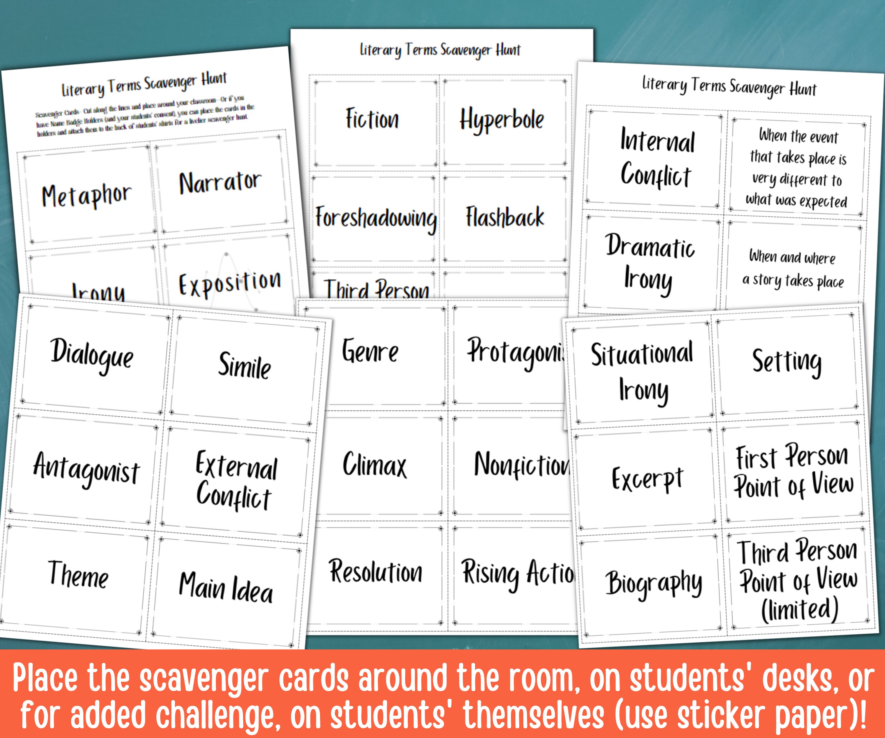 Literary Terms Scavenger Hunt | English Language Arts Game | English ...