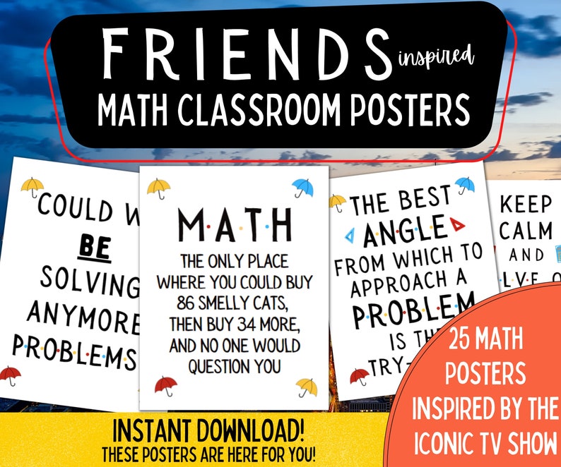 Friends MATH Classroom Posters Friends Math Posters Funny Math Prints ...
