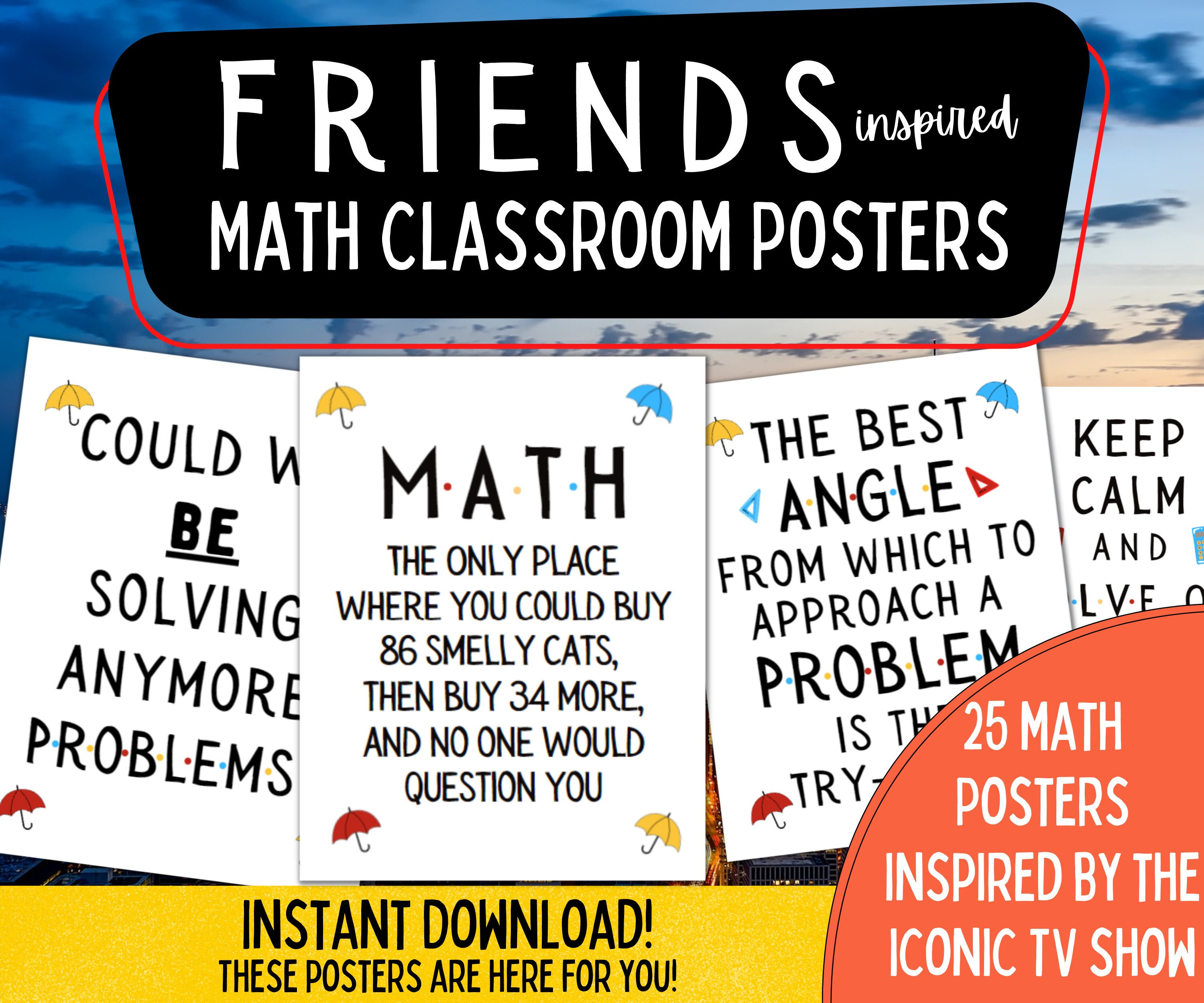 Friends MATH Classroom Posters Friends Math Posters Funny Math Prints ...