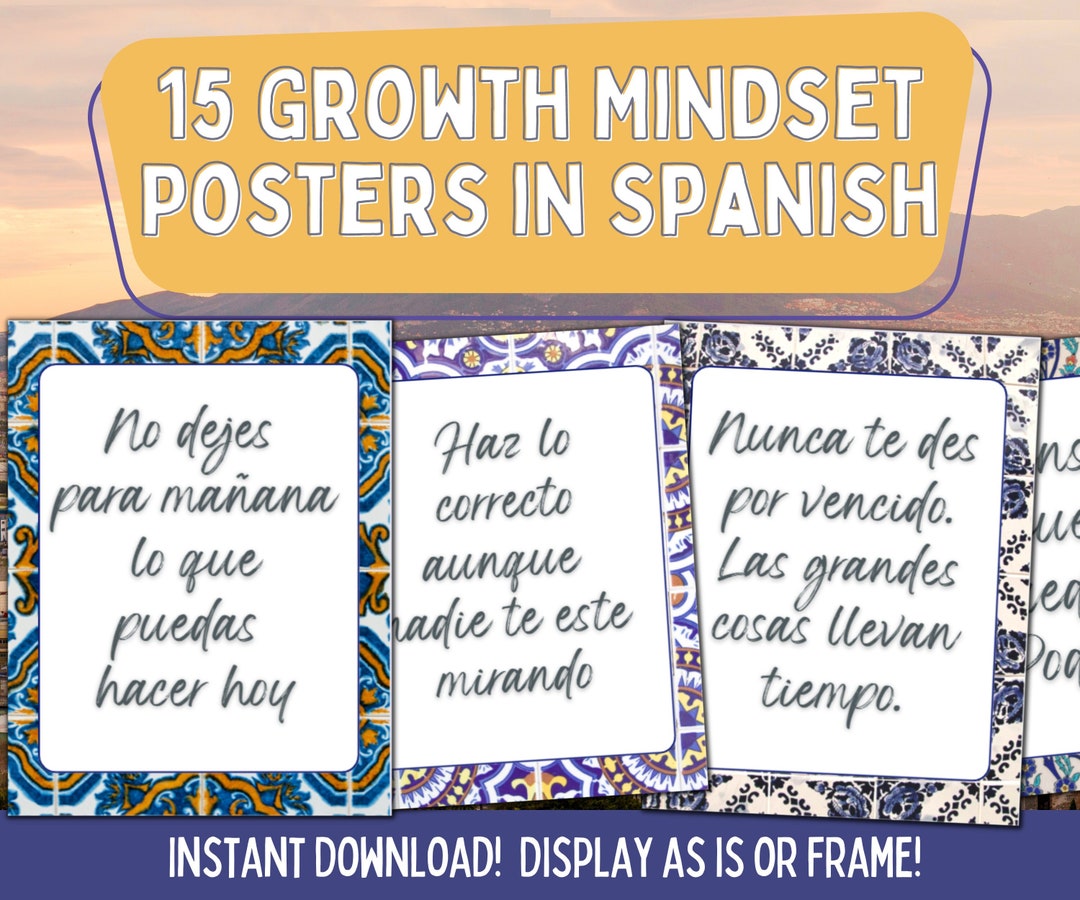 Growth Mindset Posters Spanish | Spanish Classroom Posters | Palabras ...