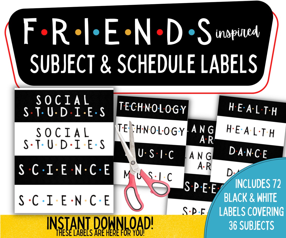 School Subject Labels Schedule Cards Daily Schedule - Etsy