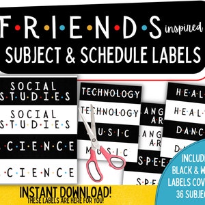 School Subject Labels Schedule Cards Daily Schedule - Etsy