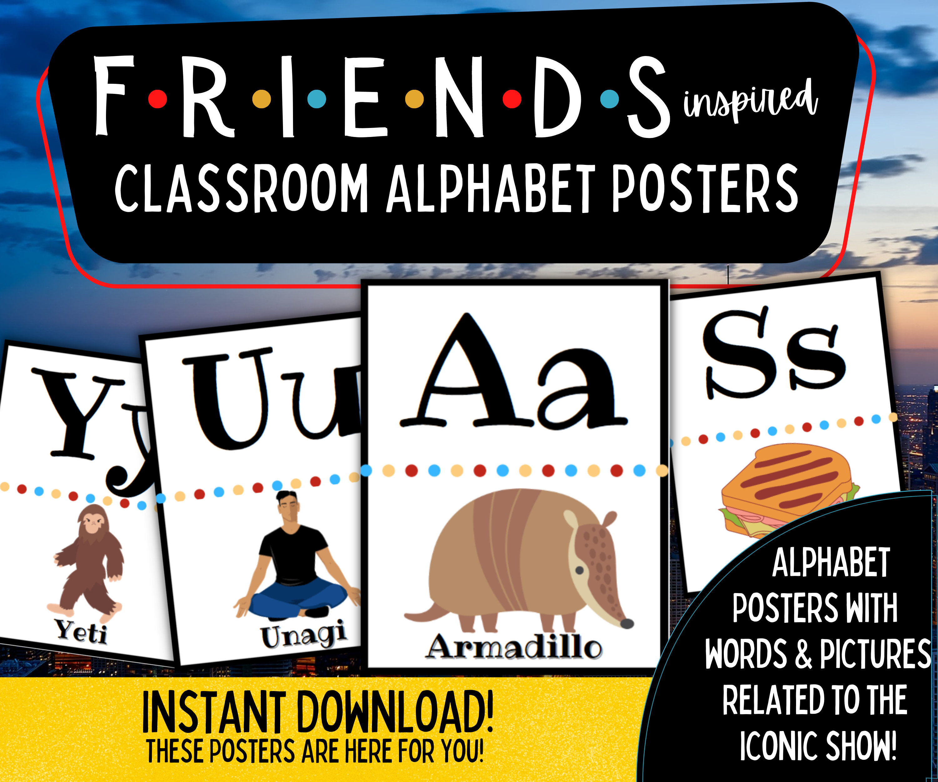 Alphabet Posters Classroom Alphabet Bulletin Board A-Z - Etsy