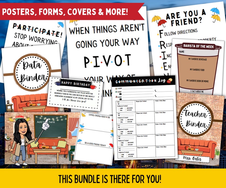 Friends Back to School BUNDLE | Printable Friends Theme Bundle ...