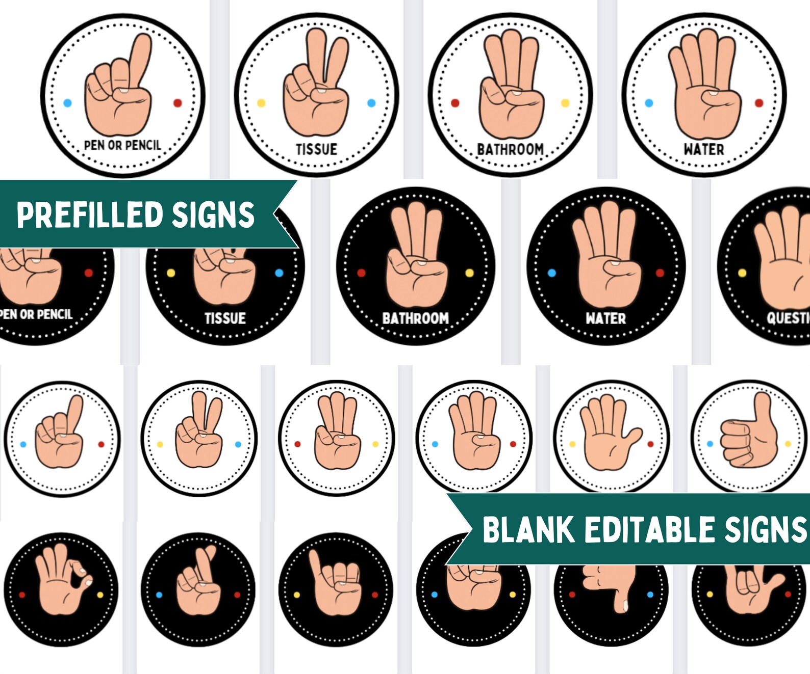 Hand Signals Poster | Hand Signals for Classroom Management | Student ...