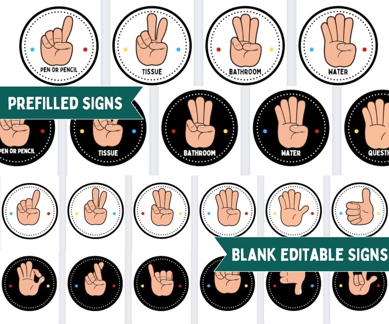 Hand Signals Poster | Hand Signals for Classroom Management | Student ...
