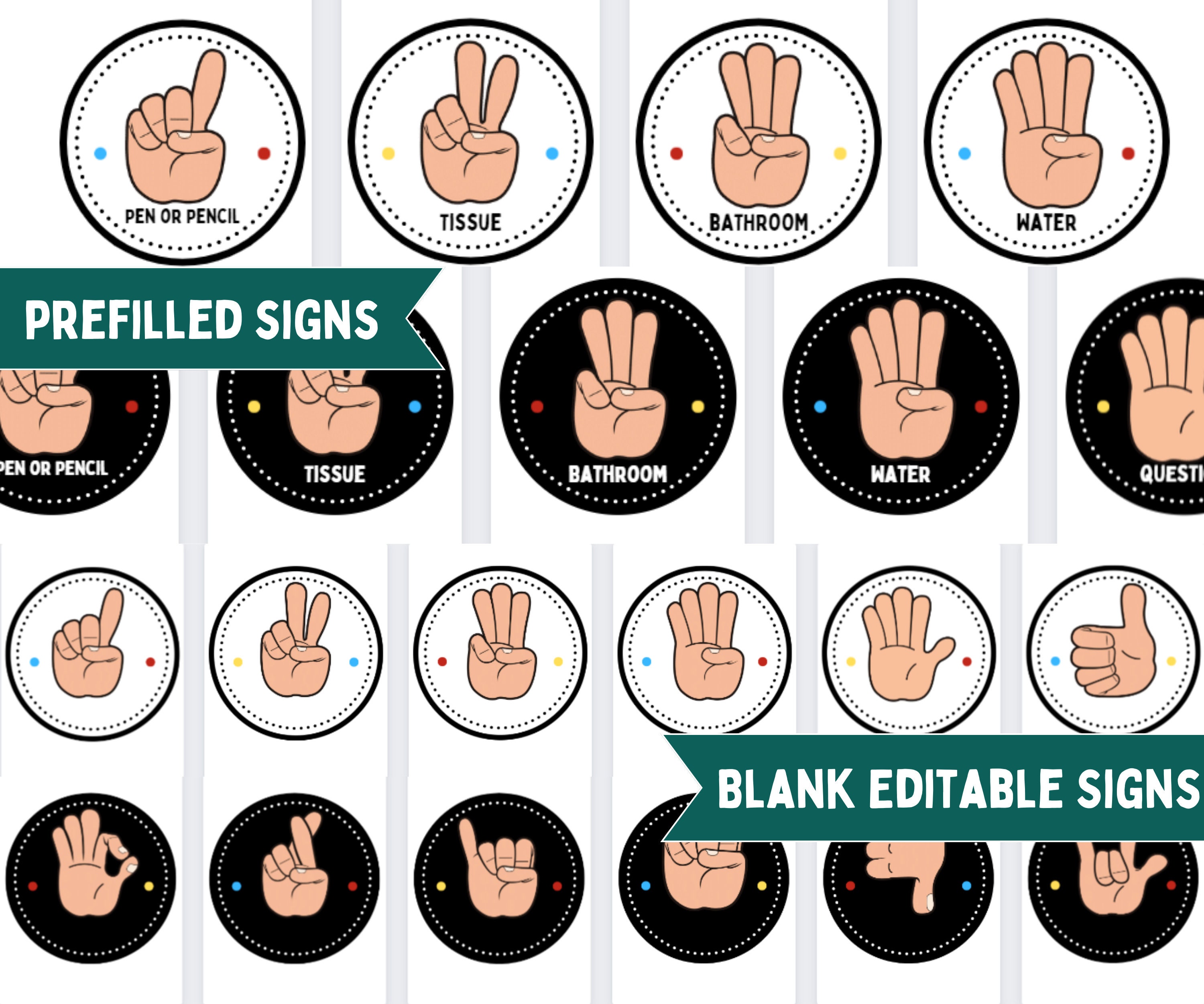 Hand Signals Poster | Hand Signals for Classroom Management | Student ...