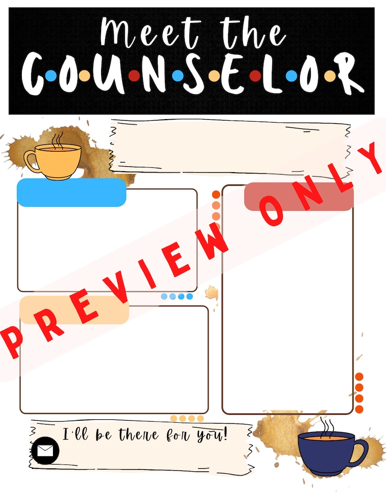 Meet the Counselor EDITABLE PRINTABLE Form | Guidance Counselor Form ...