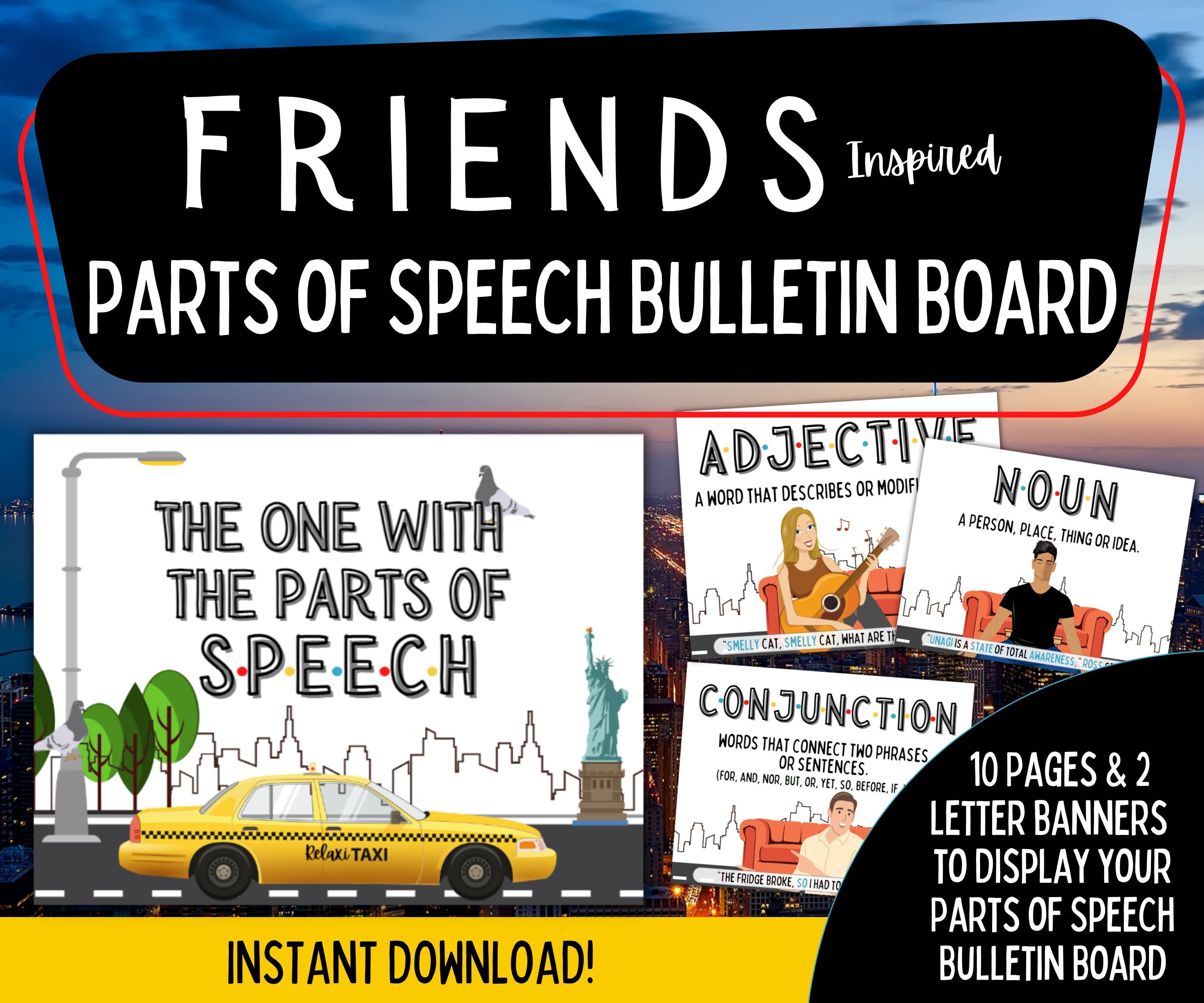 Parts Of Speech Bulletin Board Grammar Posters ELA Posters English Parts Of Speech Bulletin Board Grammar Posters ELA Posters English