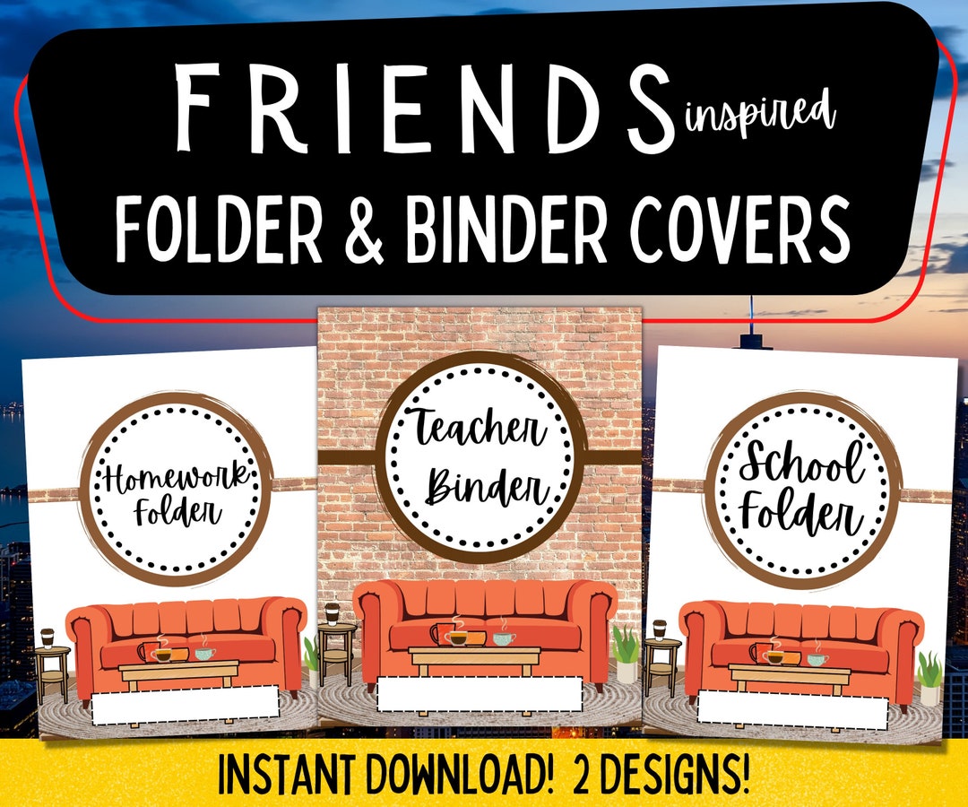 Binder & Folder Covers | Binder Spine Covers | Friends Inspired Decor ...