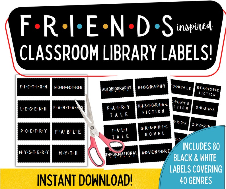 Library Genre Labels Book Bin Labels Teacher Labels - Etsy