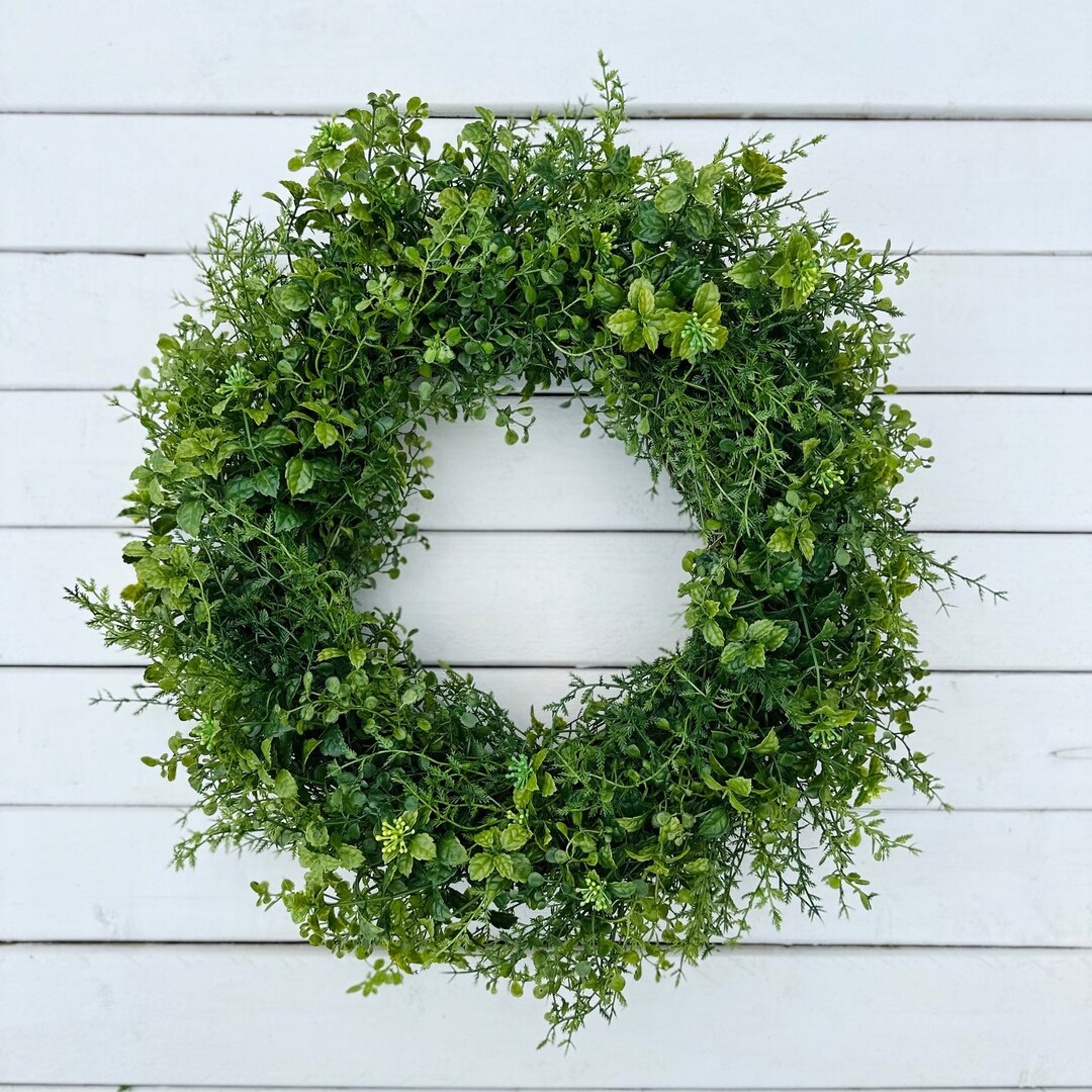 Everyday Greenery Wreath for Front Door, Year Round Home Decor, Modern ...