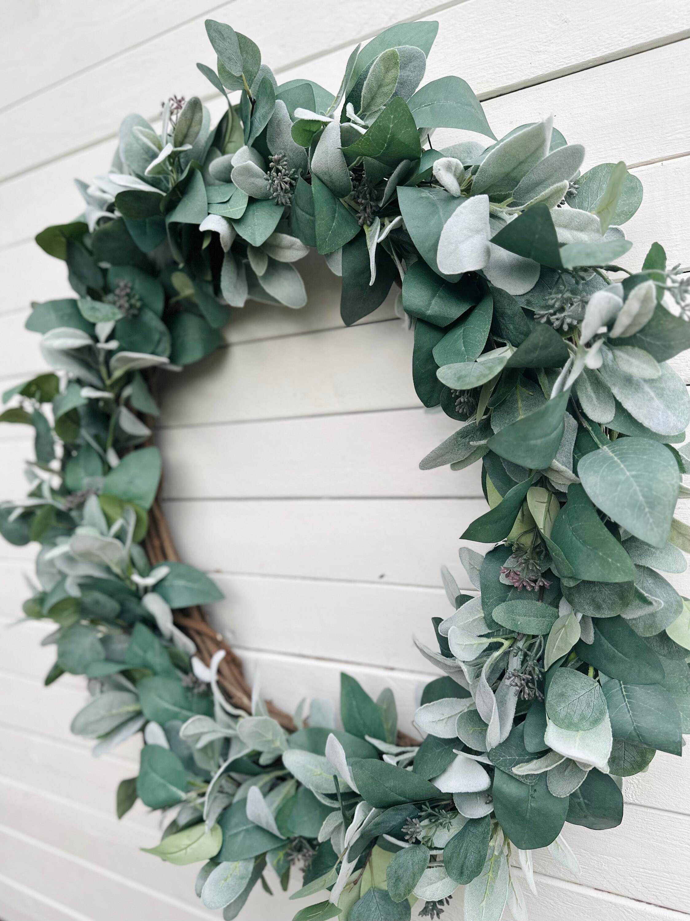 Extra Large Year Round Greenery Wreath, Wedding Wreath Decor, Silver ...