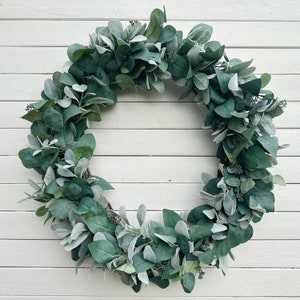 Extra Large Year Round Greenery Wreath, Wedding Wreath Decor, Silver ...