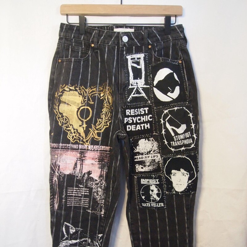 Screen Printed Jeans - Etsy