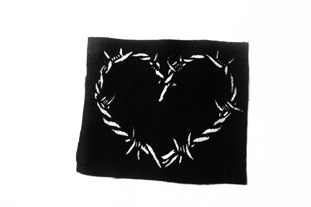 Barbed Wire Heart Patch - Etsy