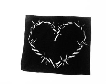 Barbed Wire Heart Patch - Etsy