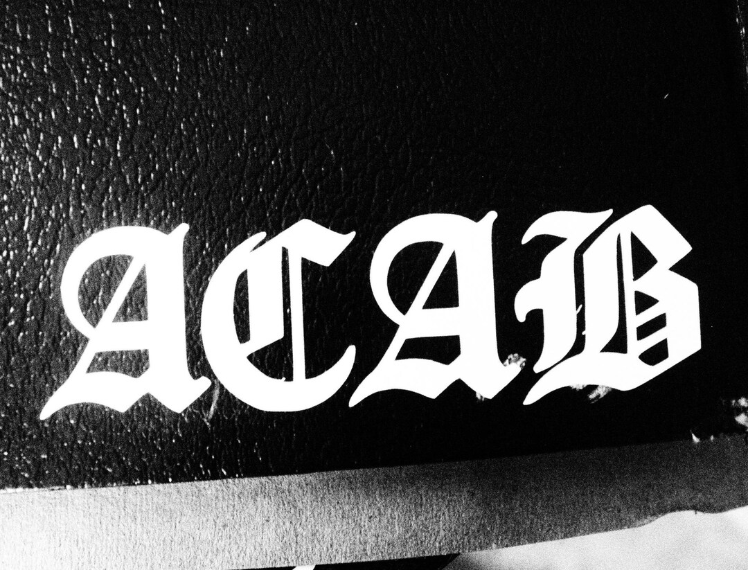 ACAB Olde English Blackletter Die Cut Decal Sticker - Etsy