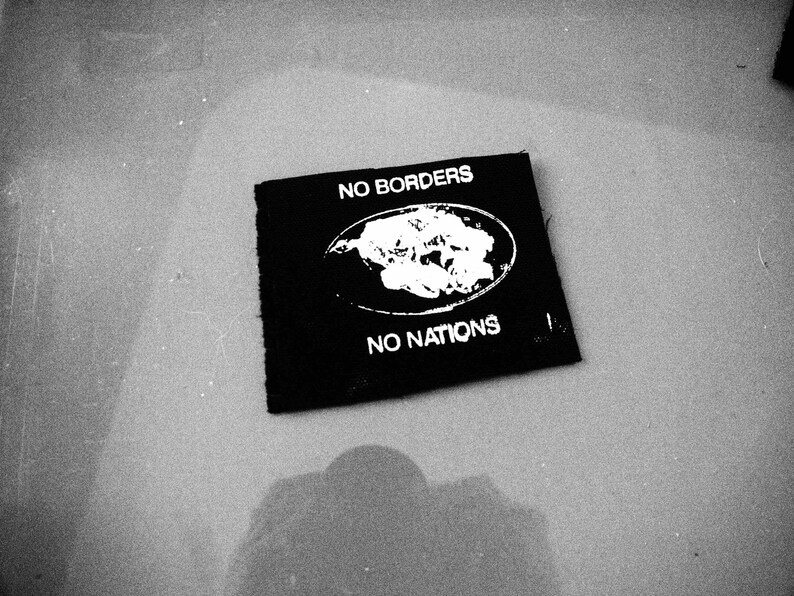 No Borders, No Nations PANGEA Continents Patch - Anti ICE Border Patrol ...